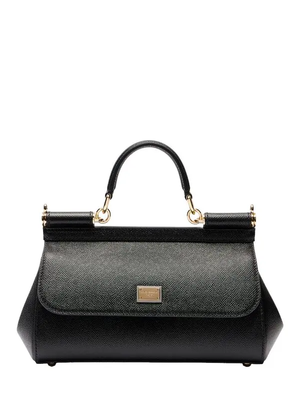 Dolce & Gabbana Sicily Small Leather Tote - Black