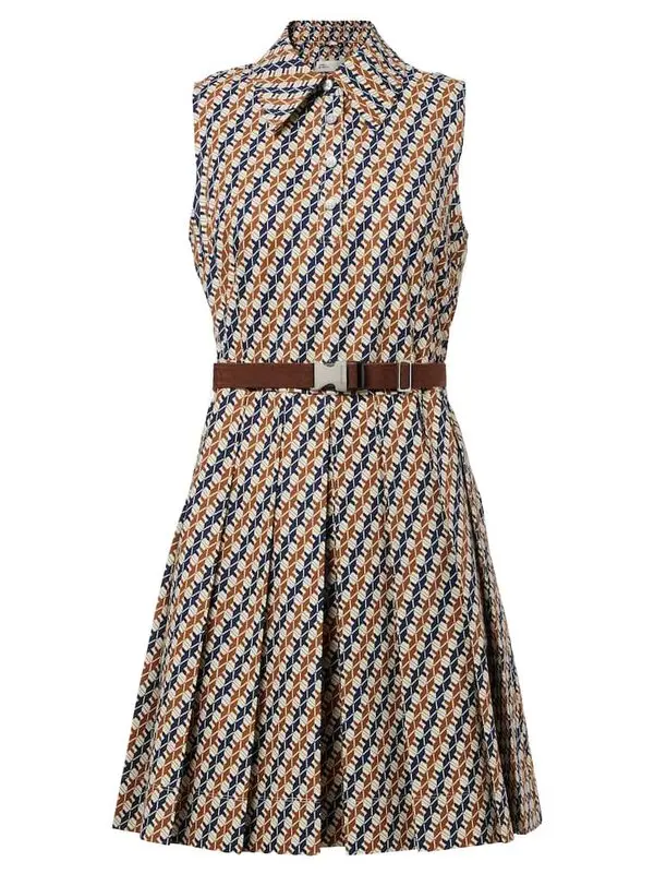 Tory Burch Pleated Printed Tennis Dress - Blue