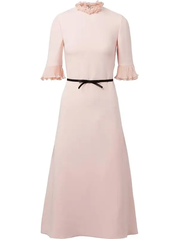 Valentino Garavani Cady Couture Ruffled Midi Dress - Pink
