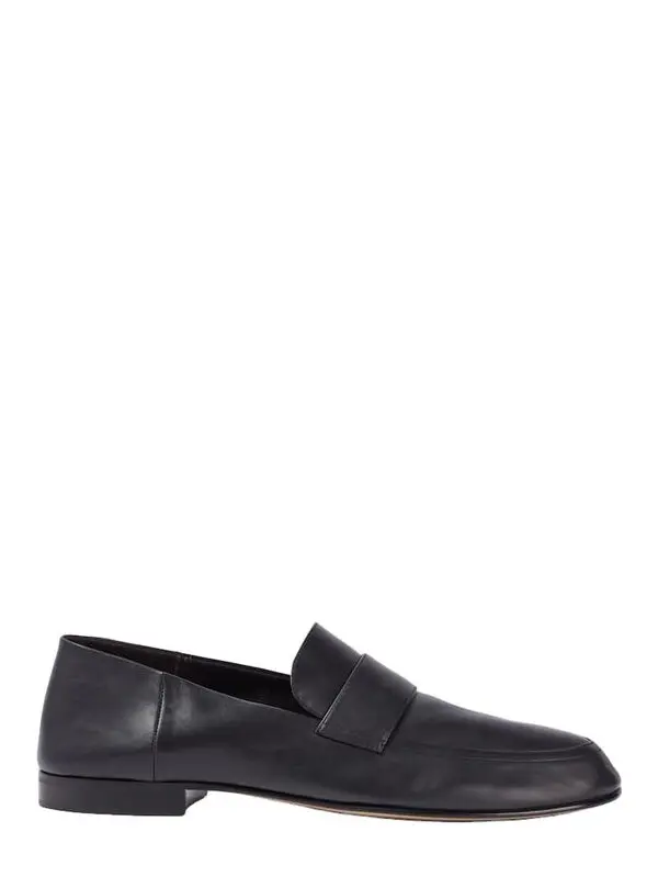 THE ROW Leather Loafers - Black