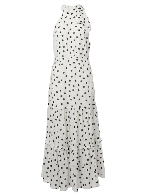 Rixo Polka-dot Cotton Maxi Dress - White