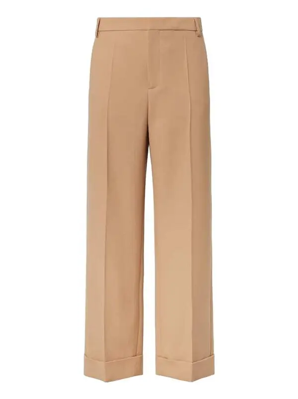 Valentino Garavani Virgin Wool Wide-leg Pants - Beige