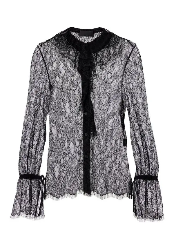 NILI LOTAN Cecily Lace Blouse - Black
