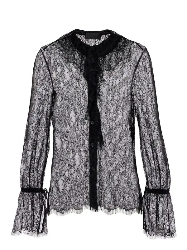 NILI LOTAN Cecily Lace Blouse - Black