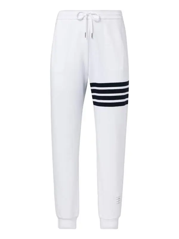 Thom Browne 4-bar Cotton Jersey Sweatpants - White