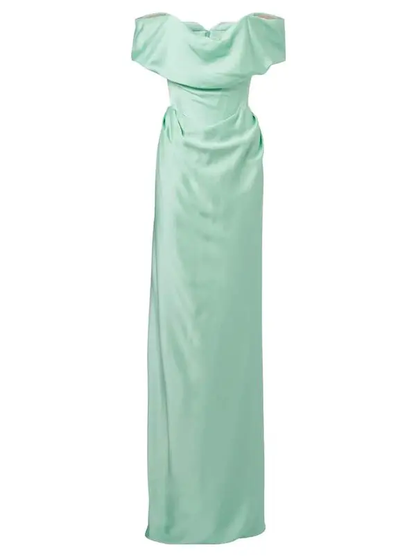VIVIENNE WESTWOOD Nova Cocotte Satin Corset Gown - Green