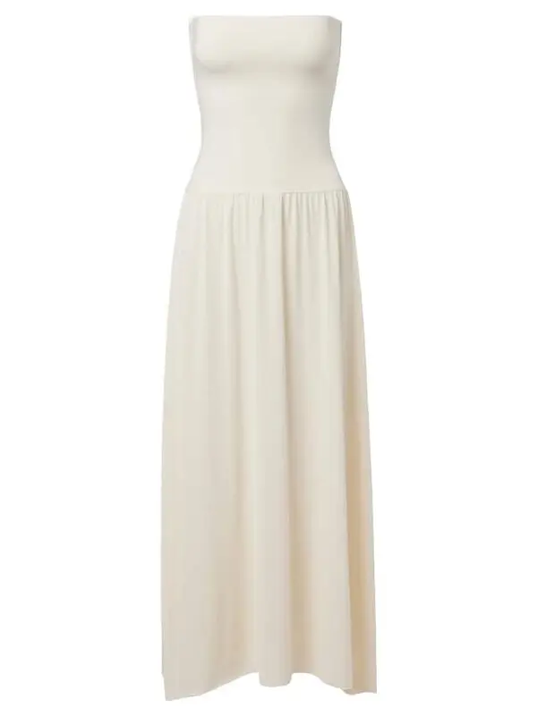 ERES Oda Strapless Crêpe Jersey Maxi Dress - White