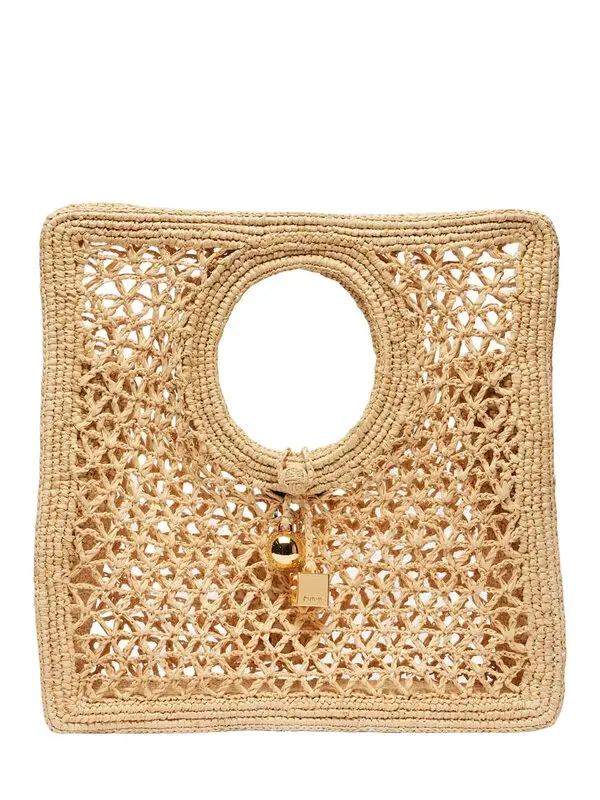 Jacquemus Spiaggia Small Raffia Tote Bag - Neutrals