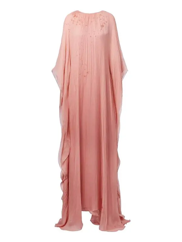 MARMAR HALIM Embellished Silk Kaftan - Pink