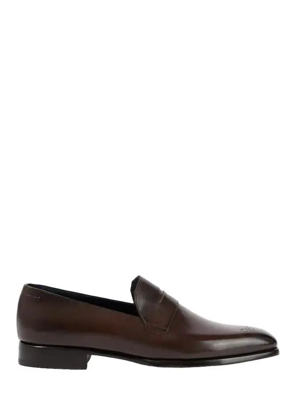 Brioni Leather Penny Loafers - Brown