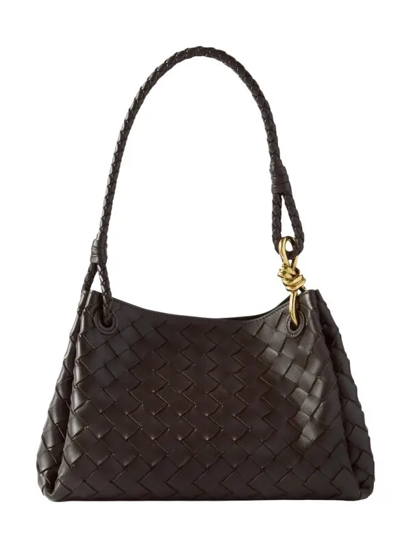 Bottega Veneta Parachute Intrecciato Shoulder Bag - Brown