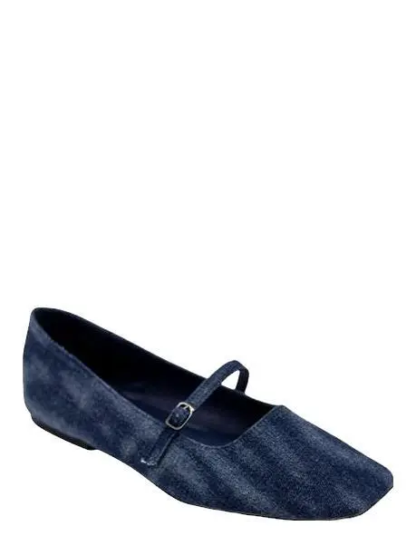 SHU SHOP Adele Mary Jane Flat - Dark Denim