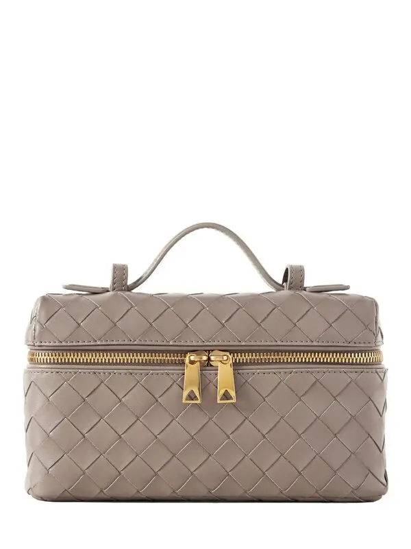 Bottega Veneta Bang Bang Vanity Intrecciato Leather Tote - Gray