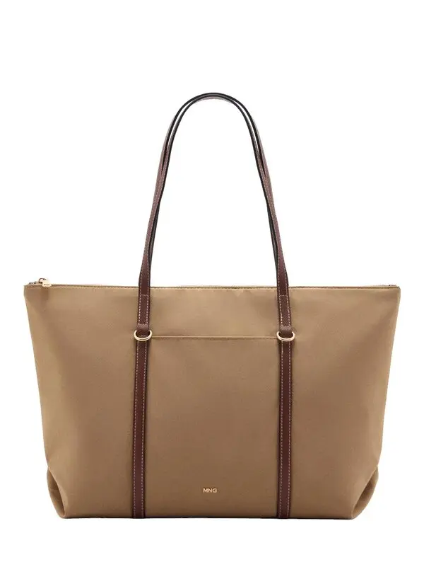 Mango Canvas Shopper - Beige