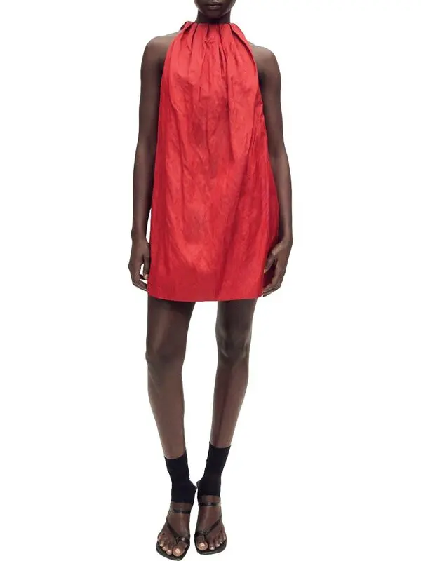 Mango Bow Shift Dress - Red