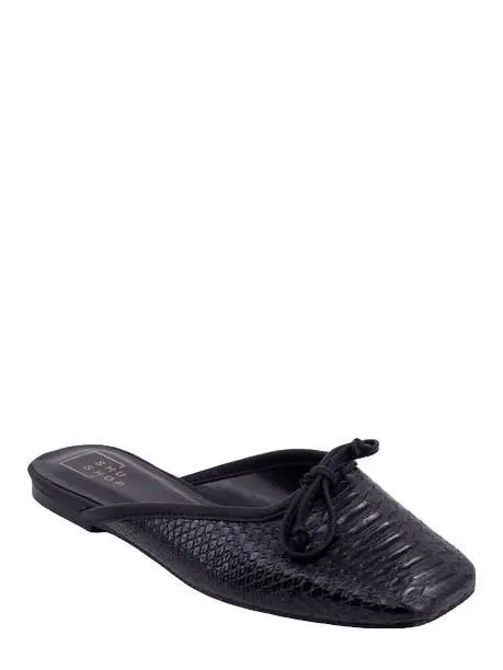 SHU SHOP Andrea Slide Flat - Black Snake