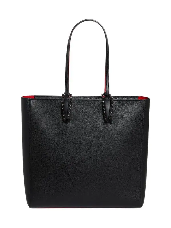 CHRISTIAN LOUBOUTIN Cabata Soft Calfskin Leather Tote Bag - Black/ Gunmetal