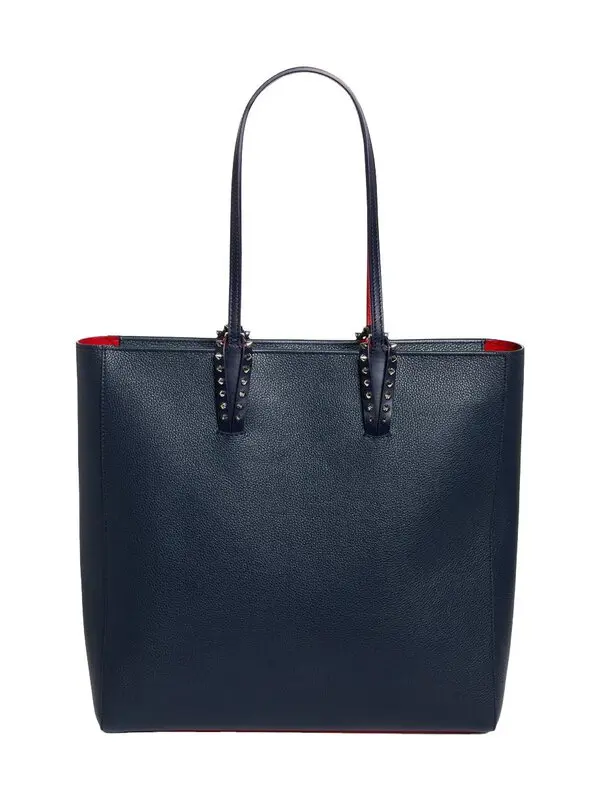 CHRISTIAN LOUBOUTIN Cabata Soft Calfskin Leather Tote Bag - Zaffiro/ Silver