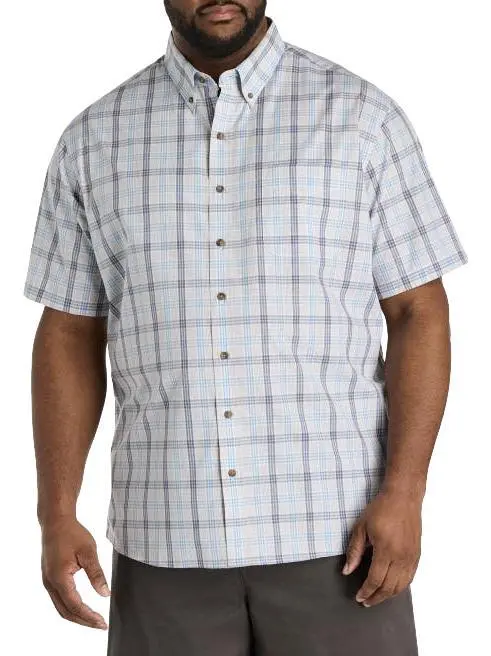 HARBOR BAY BY DXL Big & Tall Easy-care Medium Plaid Sport Shirt - Multi