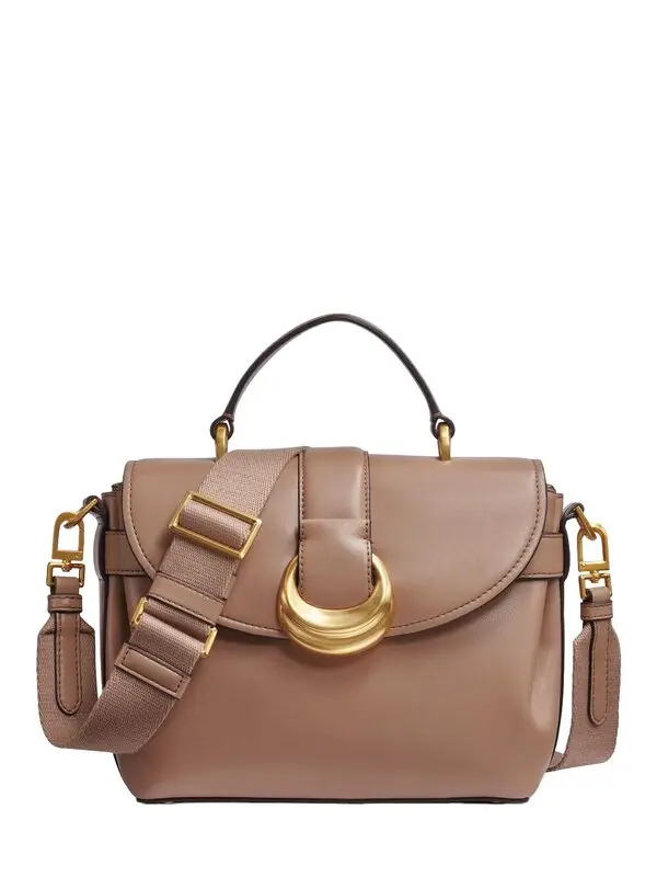 Donna Karan New York Leather Satchel With Adjustable Strap - Toasted Almond