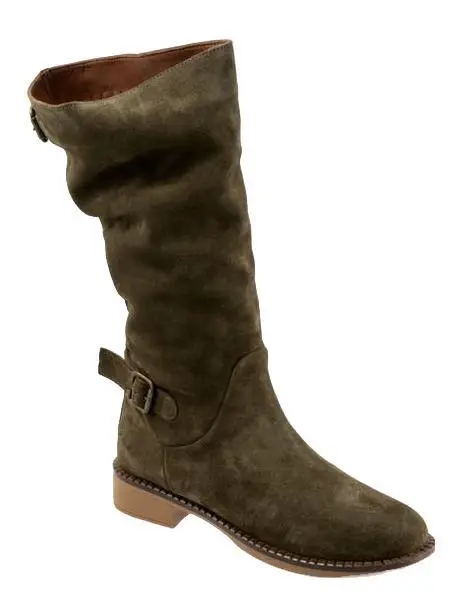 BUENO Ozzie Slouchy Suede Boots - Dark Khaki Suede