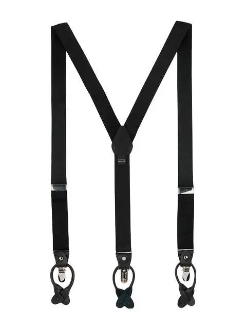 BROOKLYN BRIGADE Adjustable Solid Web Suspenders - Black
