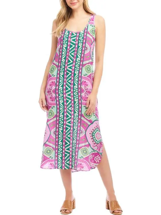 Karen Kane Side Slit Midi Tank Dress - Print