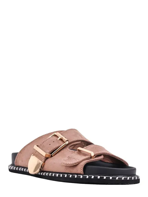 SHU SHOP Adjustable Slide Sandal - Taupe Suede