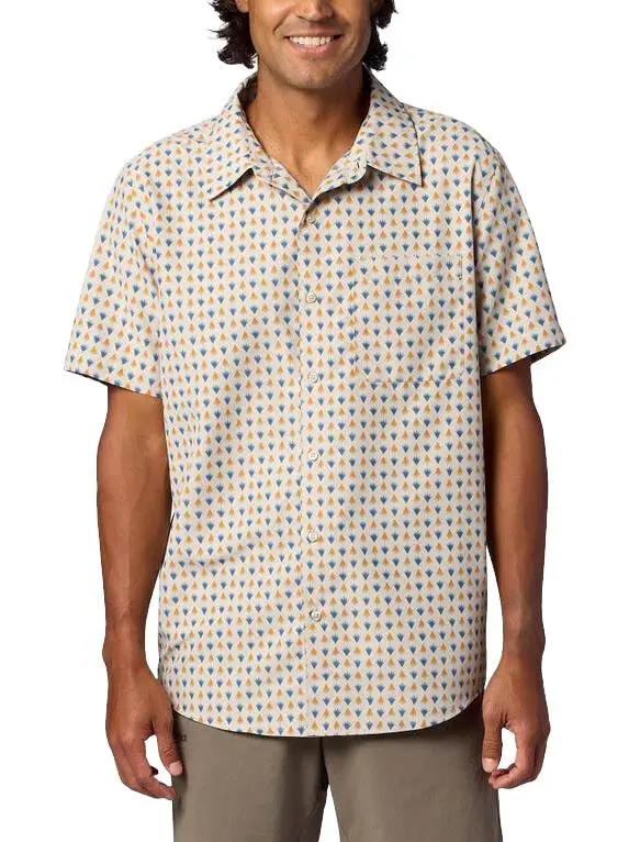 MARMOT Airexchange Upf Short Sleeve Button-up Shirt - Birchbark Multisprout