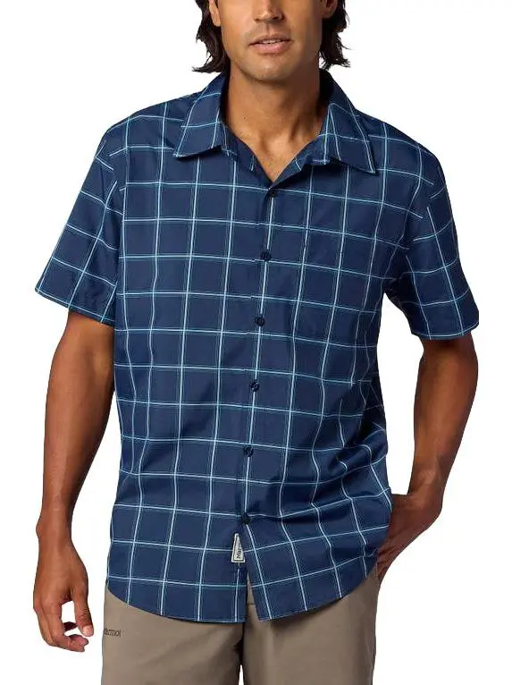 MARMOT Airexchange Upf Short Sleeve Button-up Shirt - Nightfall Off The Grid Plaid