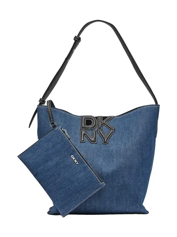 Dkny Nicole Bucket Bag - Denim/black