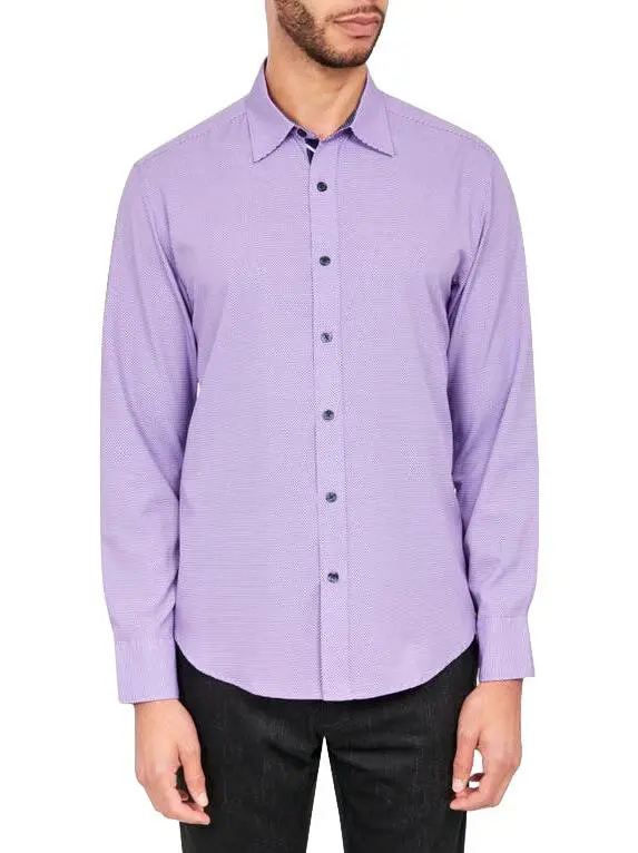 CON.STRUCT Micro Geo Long Sleeve Shirt - Purple
