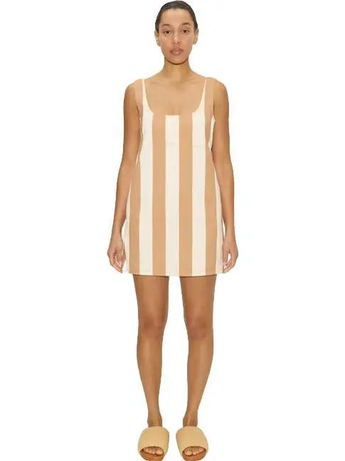 SIMONMILLER Sahara Striped Denim Dress - Tan Stripe