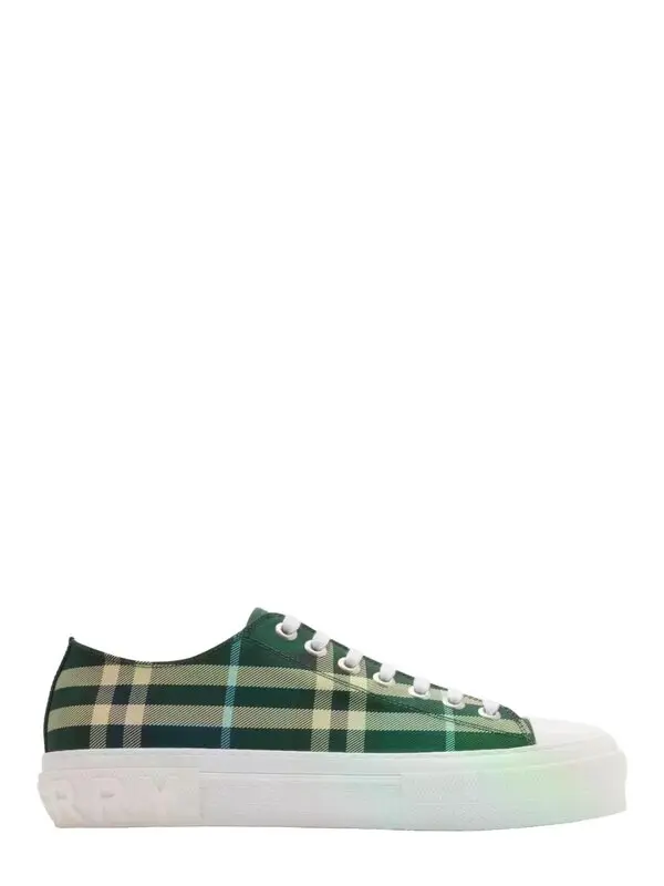 Burberry Checkered Low Top Sneakers - Green