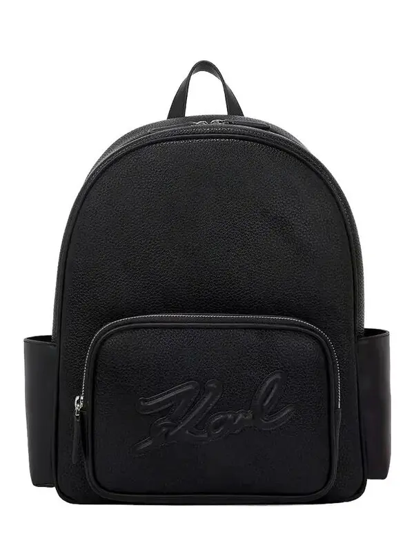 Karl Lagerfeld Embossed-logo Backpack - Black
