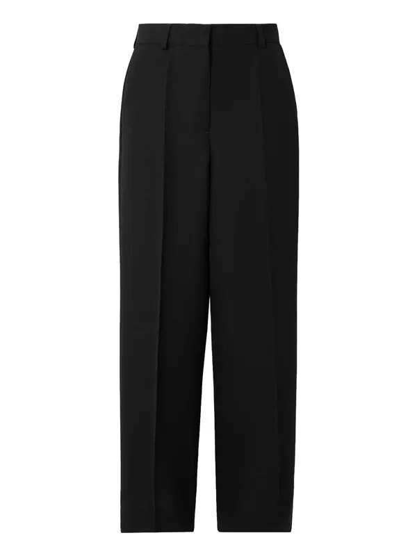 TOTEME Garderob Recycled Grain De Poudre Straight-leg Pants - Black