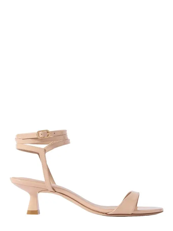 STUART WEITZMAN Nudist Wrap Patent-leather Sandals - Neutrals