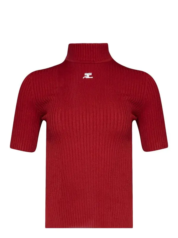COURREGES Reedition Knit Short-sleeve Jumper - Red