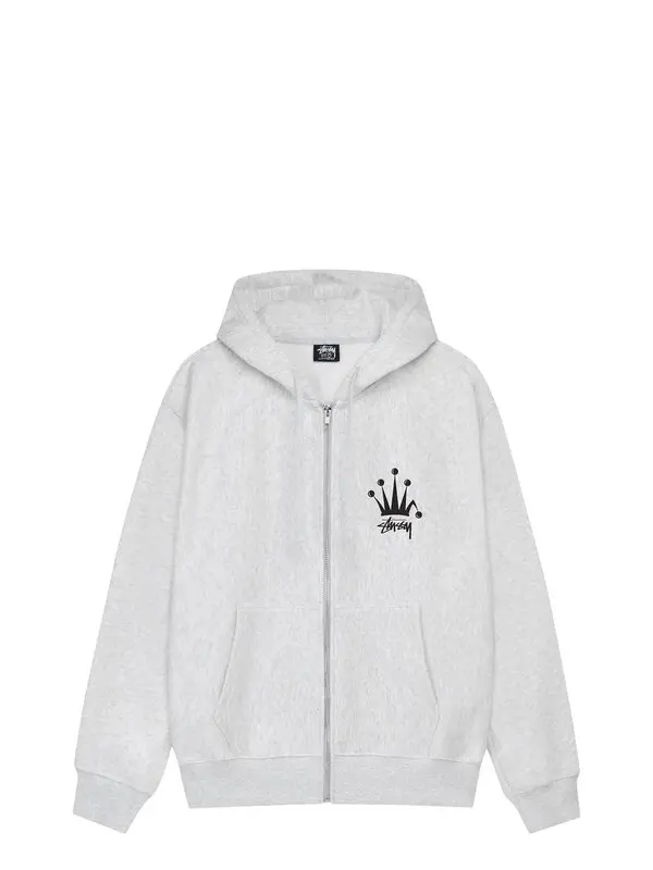 StÜssy Regal Crown Zip Hoodie - Grey