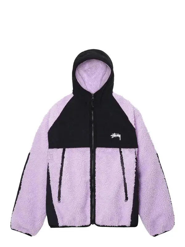 StÜssy Sherpa Paneled Hooded Jacket - Purple