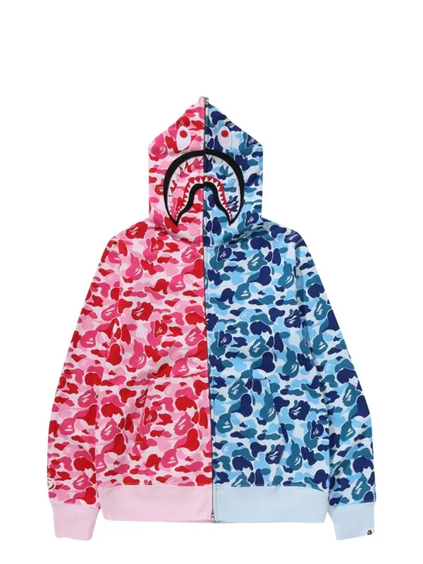 A BATHING APE Abc Camo Separate Shark Full Zip Hoodie - Pink