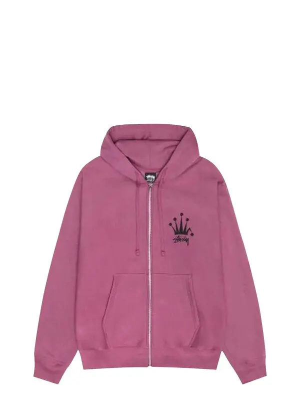 StÜssy Regal Crown Zip Hoodie - Pink