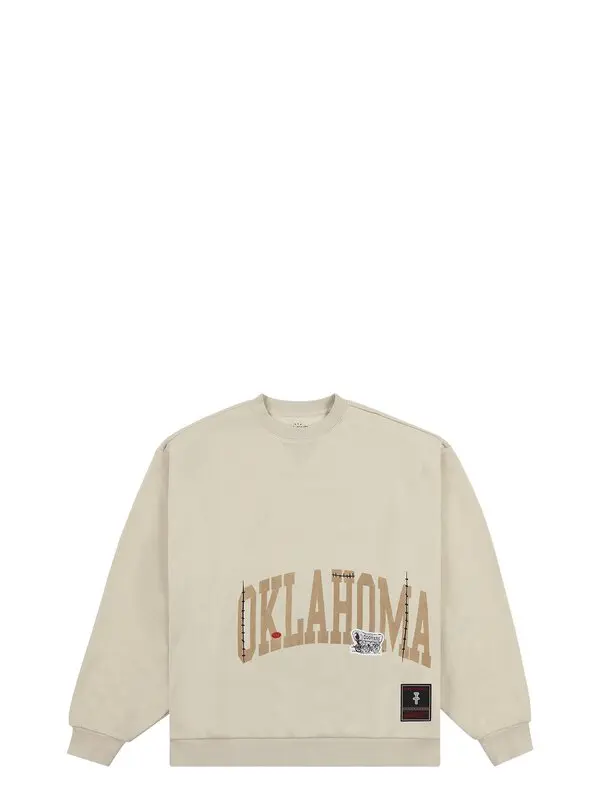 TRAVIS SCOTT X Mitchell & Ness University Of Oklahoma Crewneck - Tan