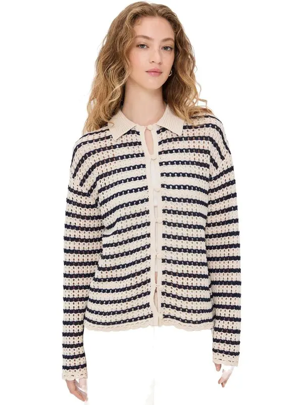 Rag & Bone Khloe Stripe Cardigan - Ivory