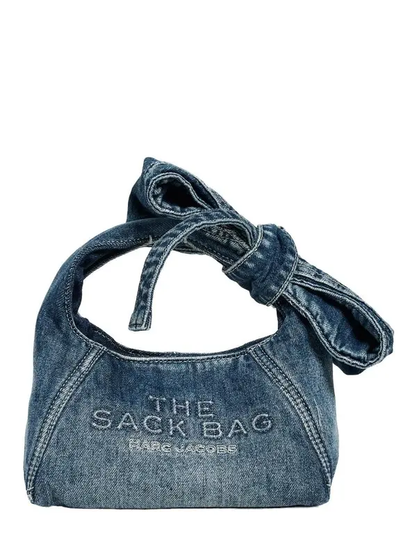 Marc Jacobs The Bow Denim Mini Sack Bag - Medium Wash Indigo