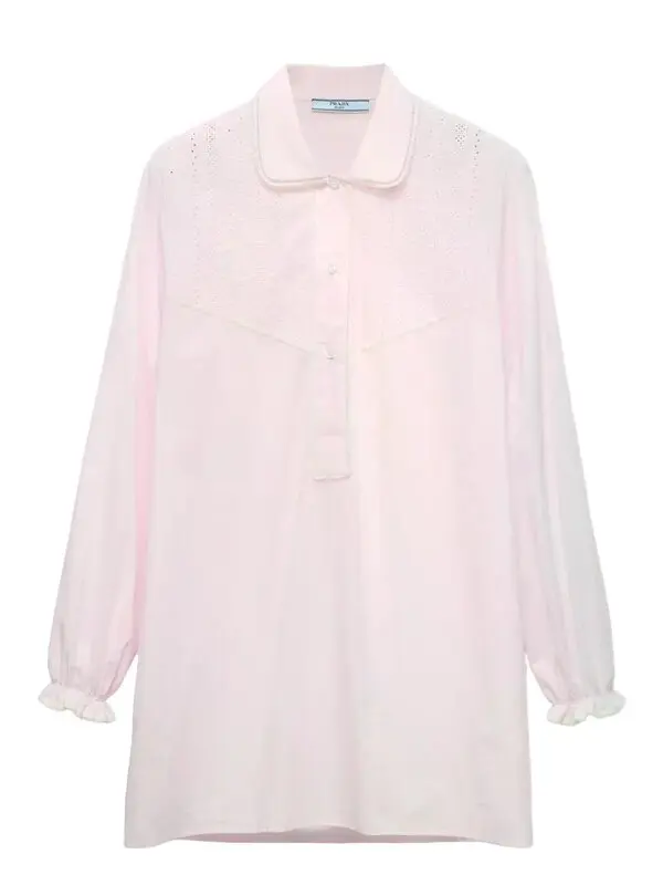 Prada Embroidered Batiste Shirt - Pink