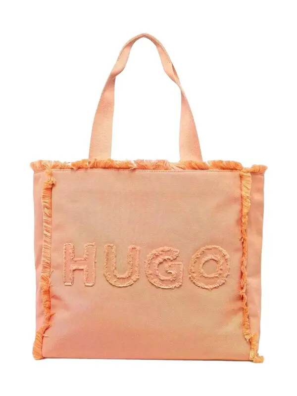 Hugo Logo-embroidered Tote Bag - Orange