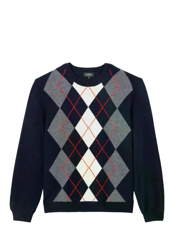 A.p.c. Argyle-pattern Sweater - Blue