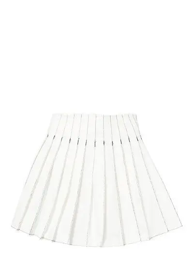AMY LYNN Cotton-poplin Pleated Mini Skirt - White