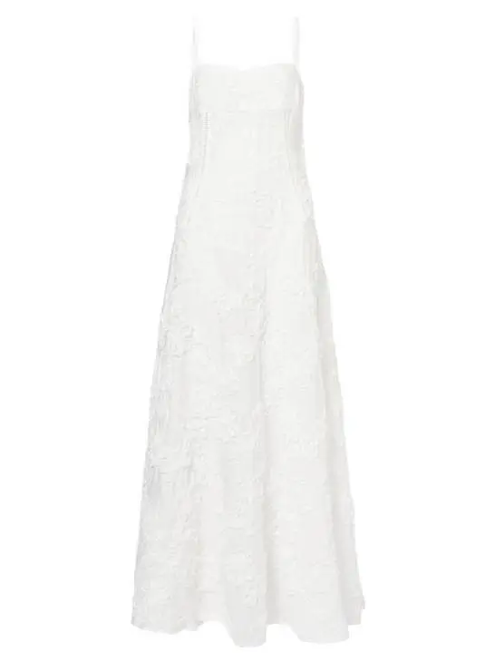 AMY LYNN Floral Cotton-poplin Maxi Dress - White